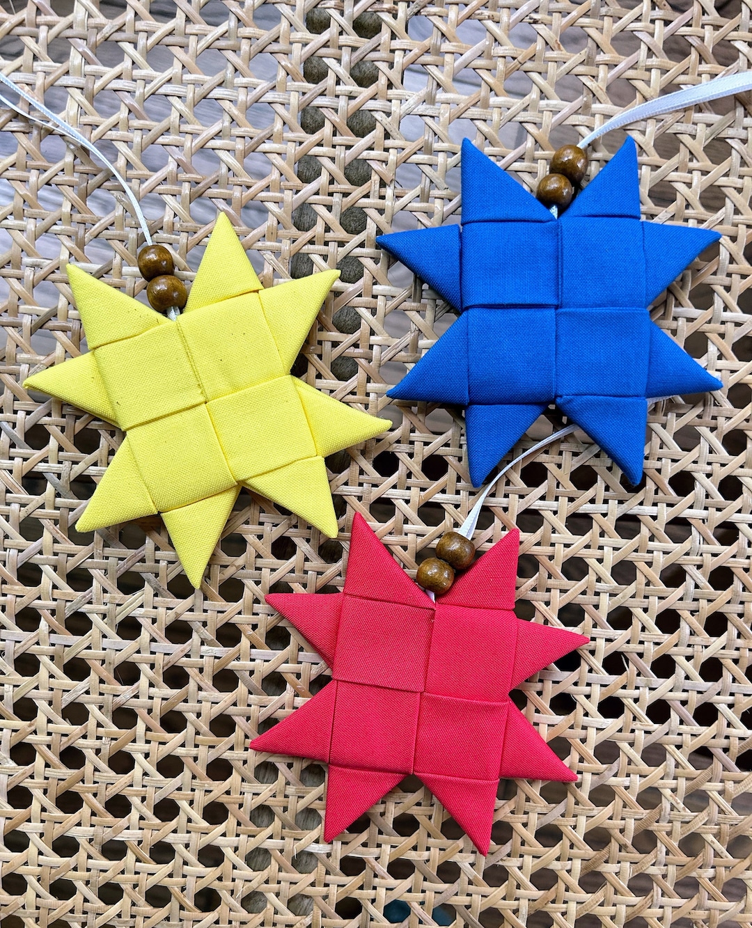 Scandinavian Folded Star Ornaments, Set of Three - Etsy
