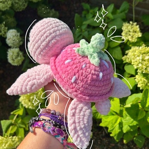 Crochet Strawberry Turtle Stuffed Animal Plushie - Etsy