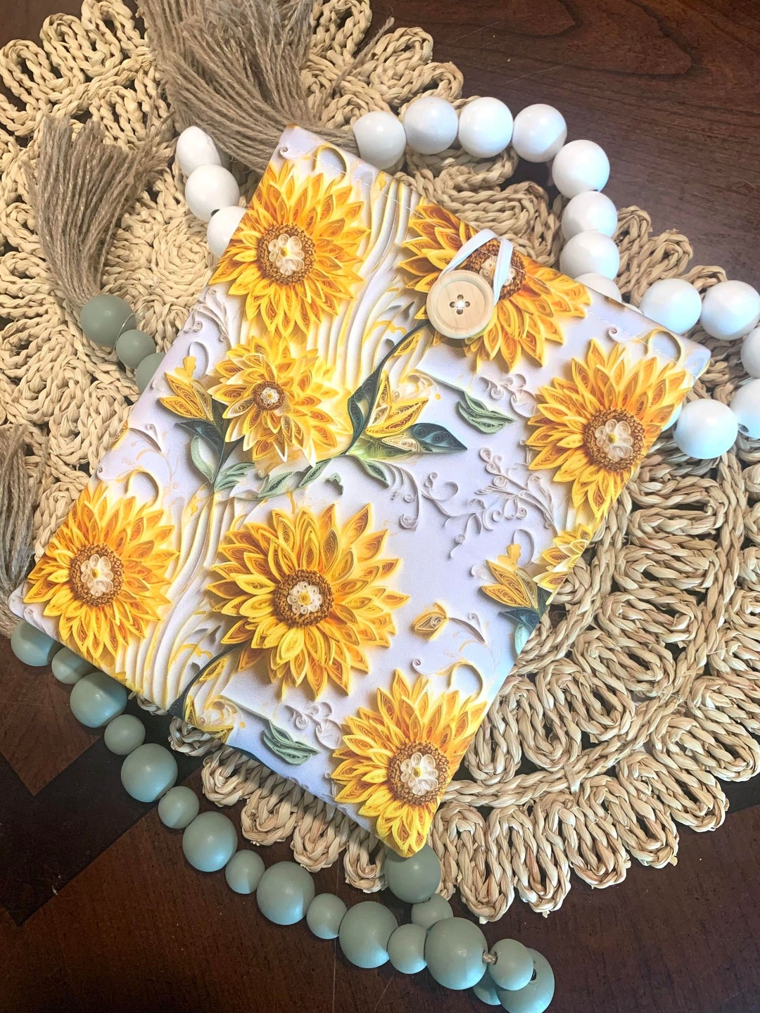 Paper Sunflowers Book Sleeve, Sunflower Kindle Sleeve, Tablet Sleeve ...