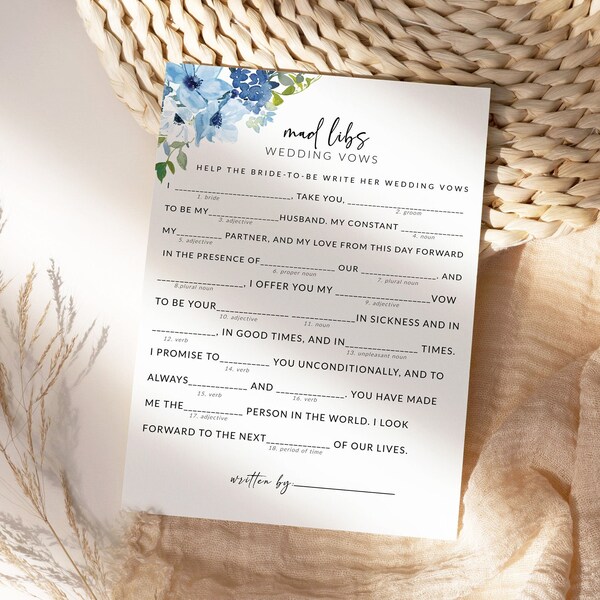 Wedding Vow Mad Libs - Etsy