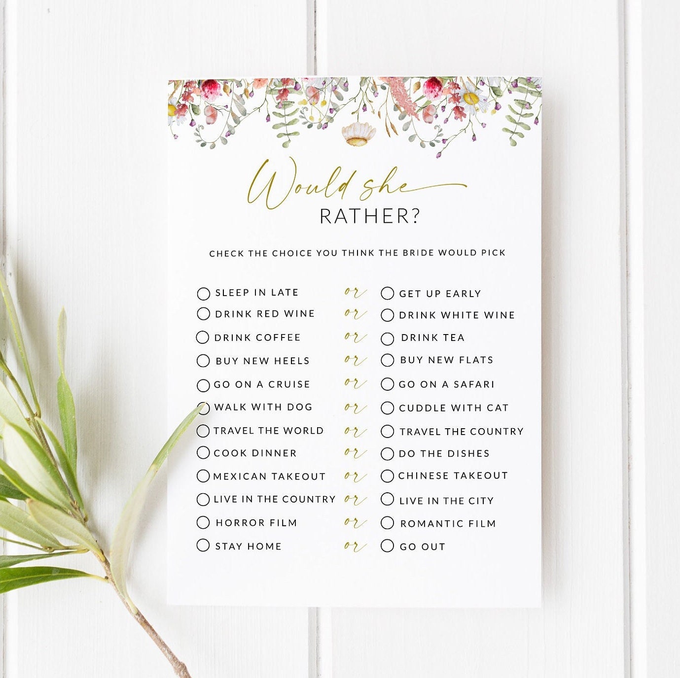 Bridal Shower Games Would She Rather, Bridal Shower Game, Would She ...