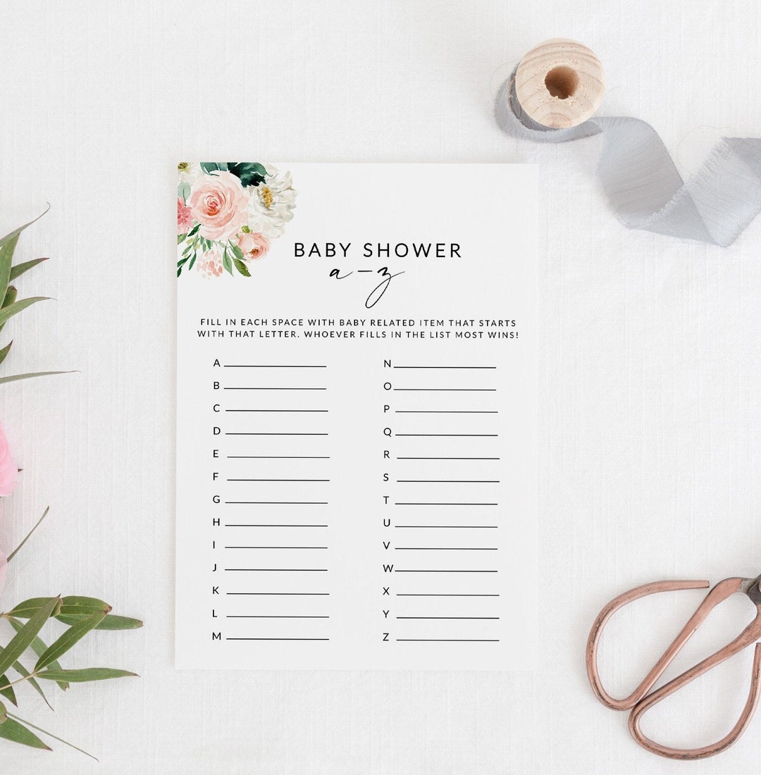 Baby Shower Games, Alphabet Game, A-Z Baby Name Game, Baby Abc Gam ...