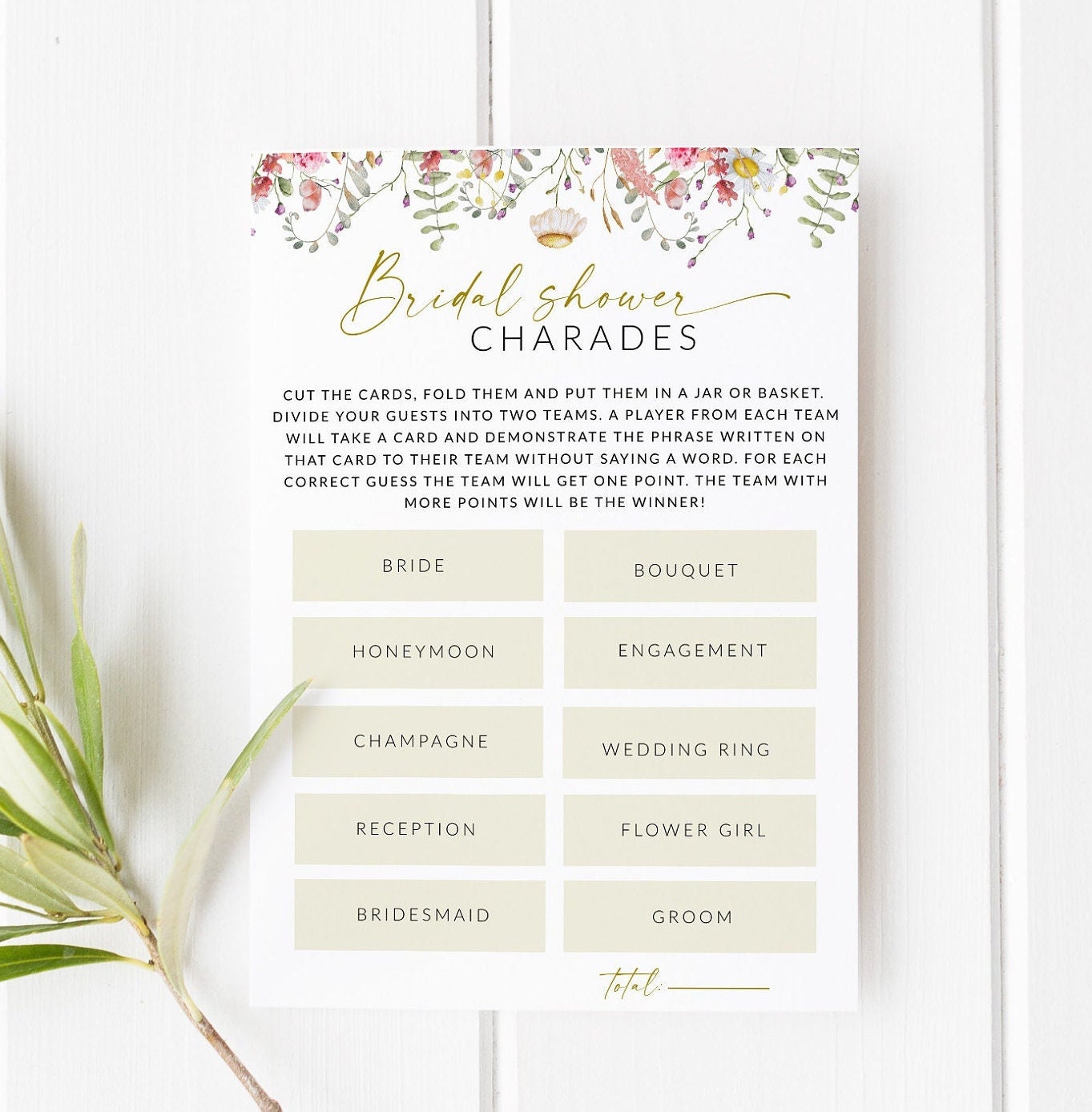 Bridal Shower Game Charades Bridal Games Printable Pdf Family Games ...