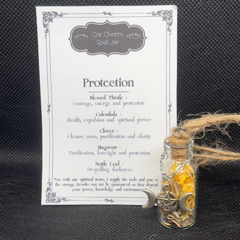 Protection Spell Jar | Keychain | Car Charm | Warding off Negativity ...