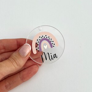Personalised Rainbow Keyring for Girl Cute Gift for Children Custom ...
