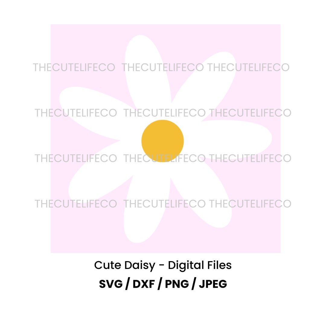 Cute Daisy SVG Digital Cut File for Cricut Printable Simple Daisy Png ...
