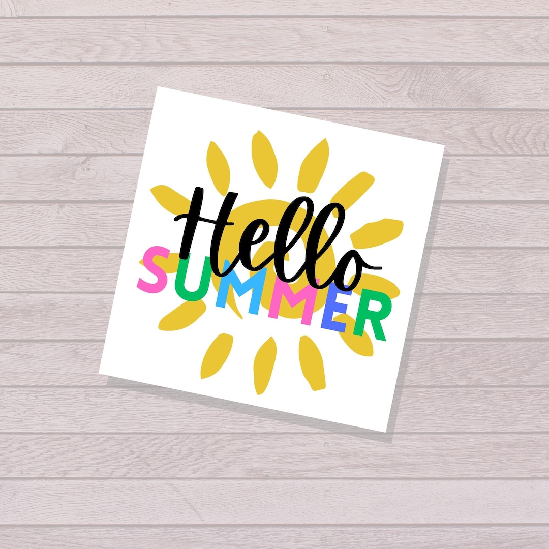 Hello Summer Printable Card, Hello Summer Tag, Summer Tag, Instant ...