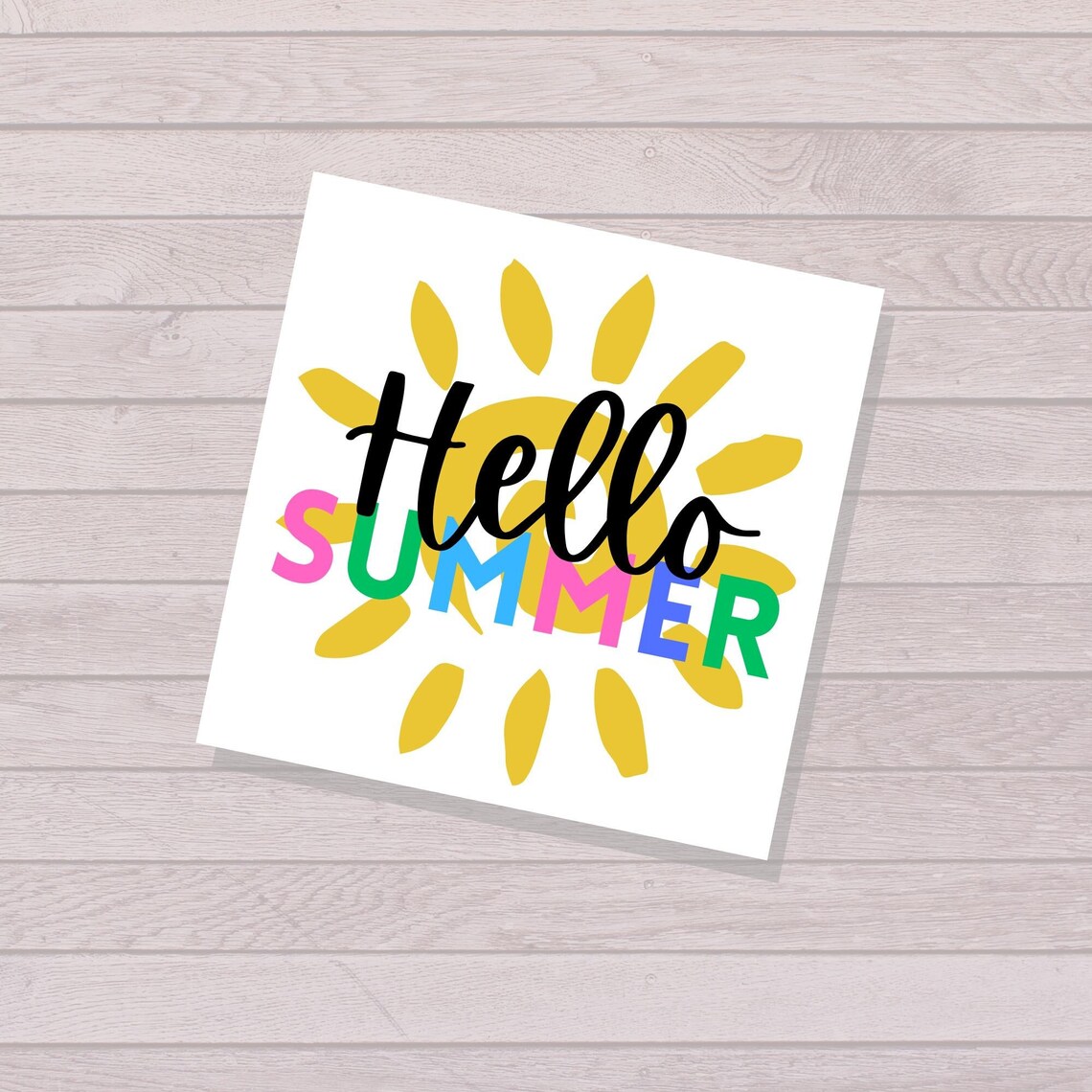Hello Summer Printable Card, Hello Summer Tag, Summer Tag, Instant ...