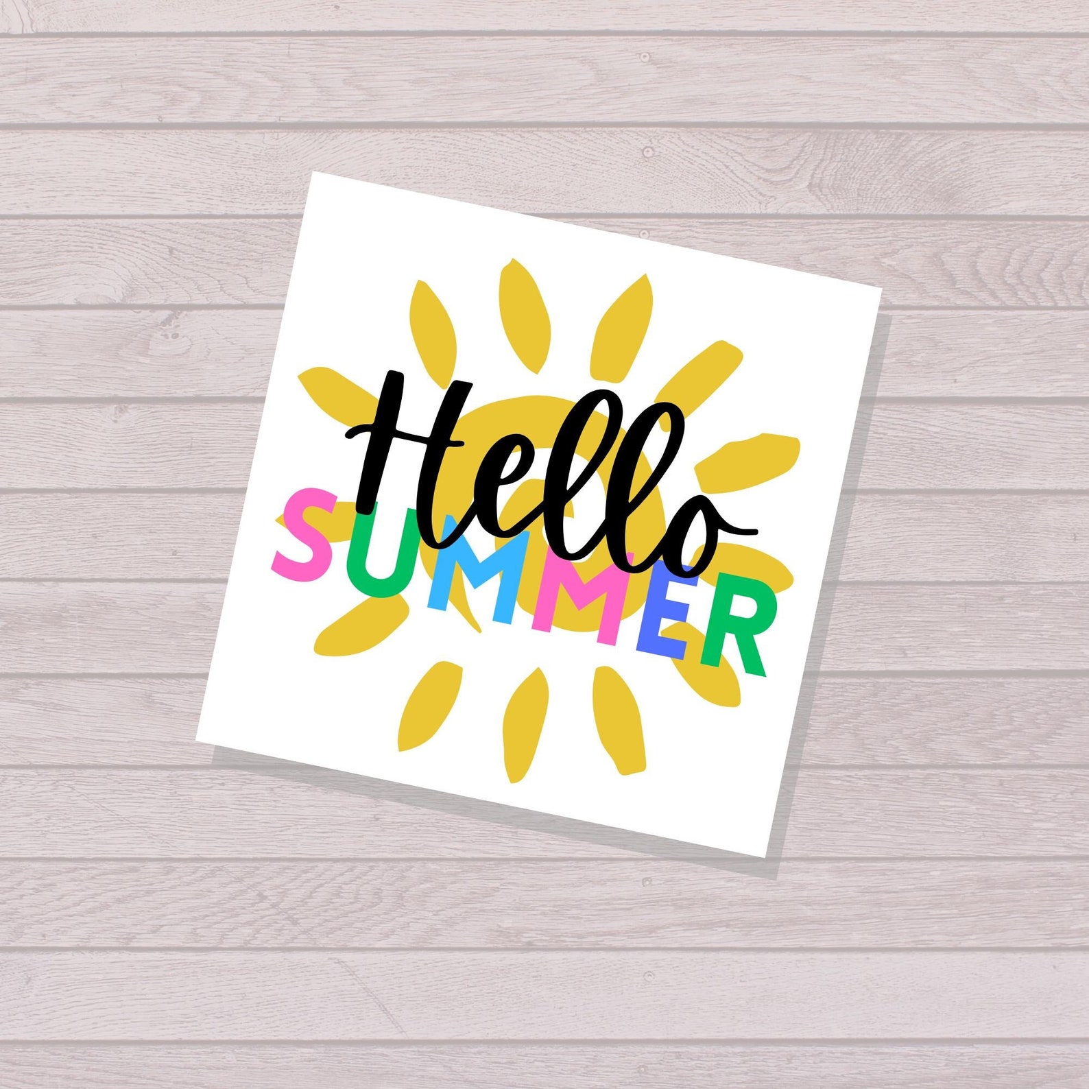 Hello Summer Printable Card, Hello Summer Tag, Summer Tag, Instant ...