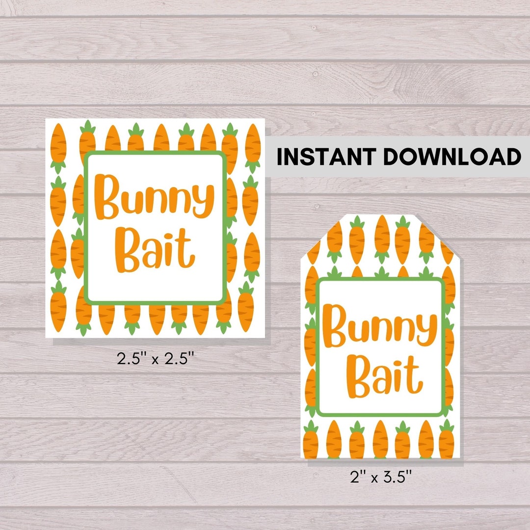 Bunny Bait Printable Card, Bunny Bait Tag, Spring Tag, Easter Tag ...