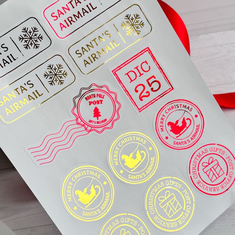 Stickers para regalos de Santa Claus - Etsy México