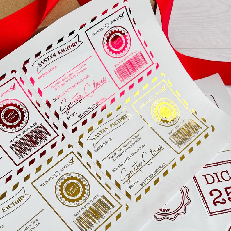 Stickers para regalos de Santa Claus - Etsy México