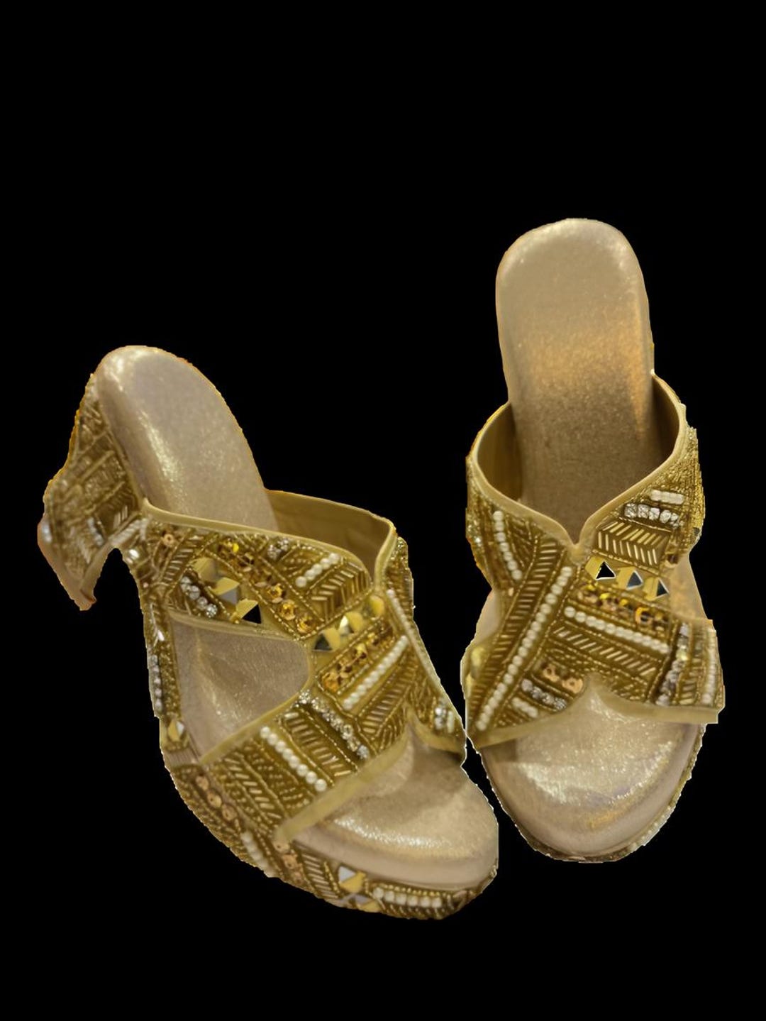 Golden Heel Sandel for Women Mules, Jaipuri Slippers, Chappal ...