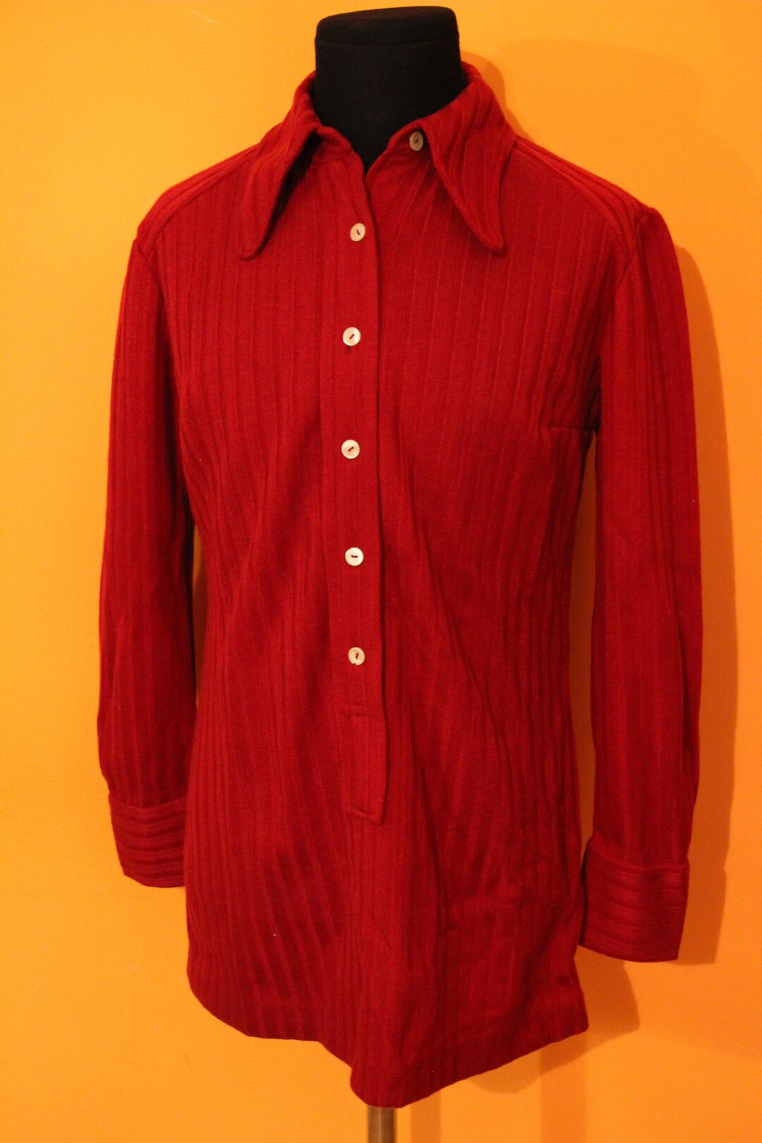 Vintage Mod Dress, Mini Dress, 70's Deadstock NWT Shirt Beagle Collar ...