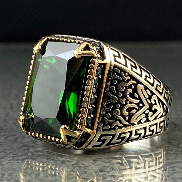 Emerald Ring for Men - Etsy