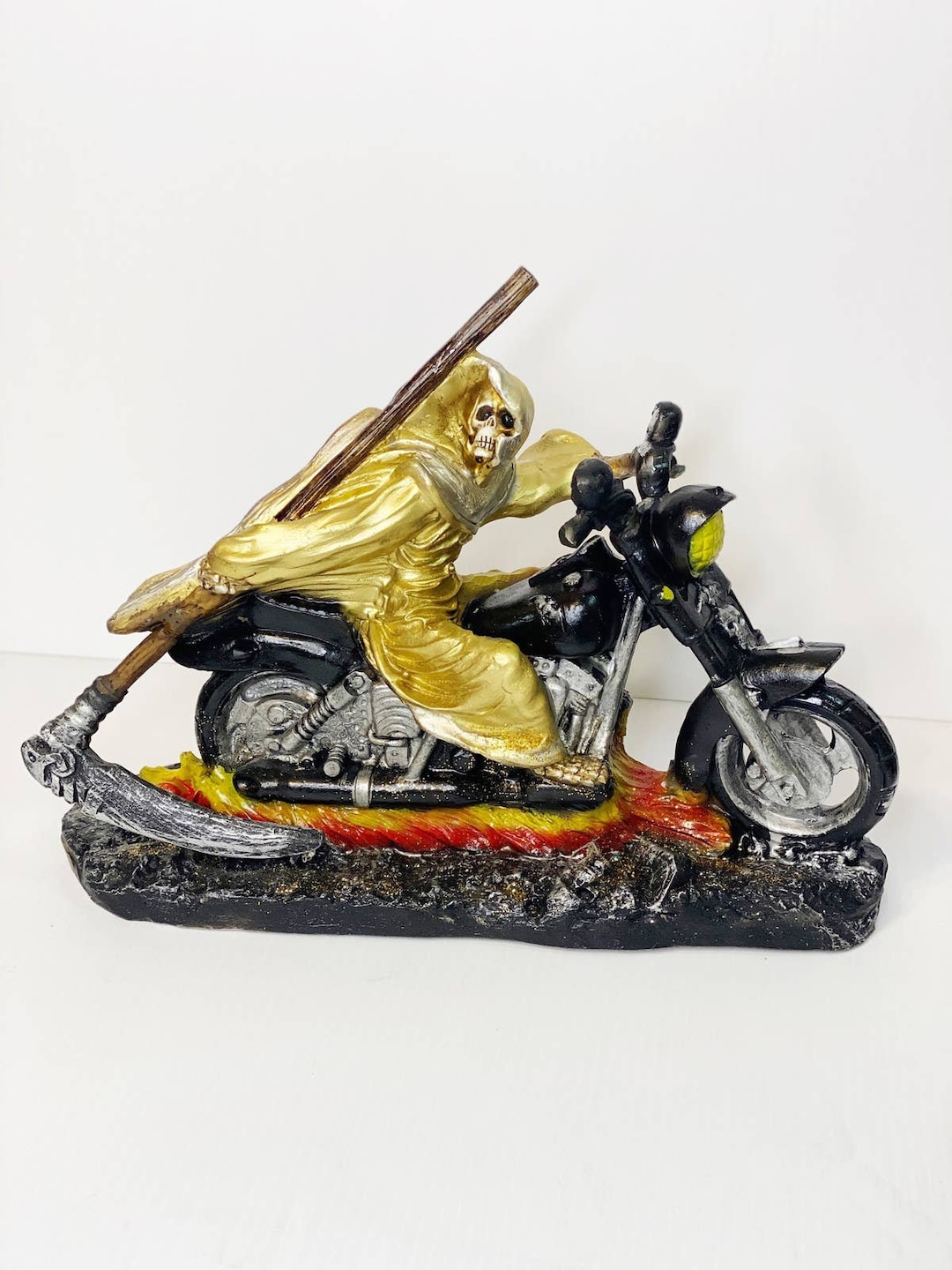 Holy Death Santa Muerte Riding a Motorcycle Statue 15 - Etsy