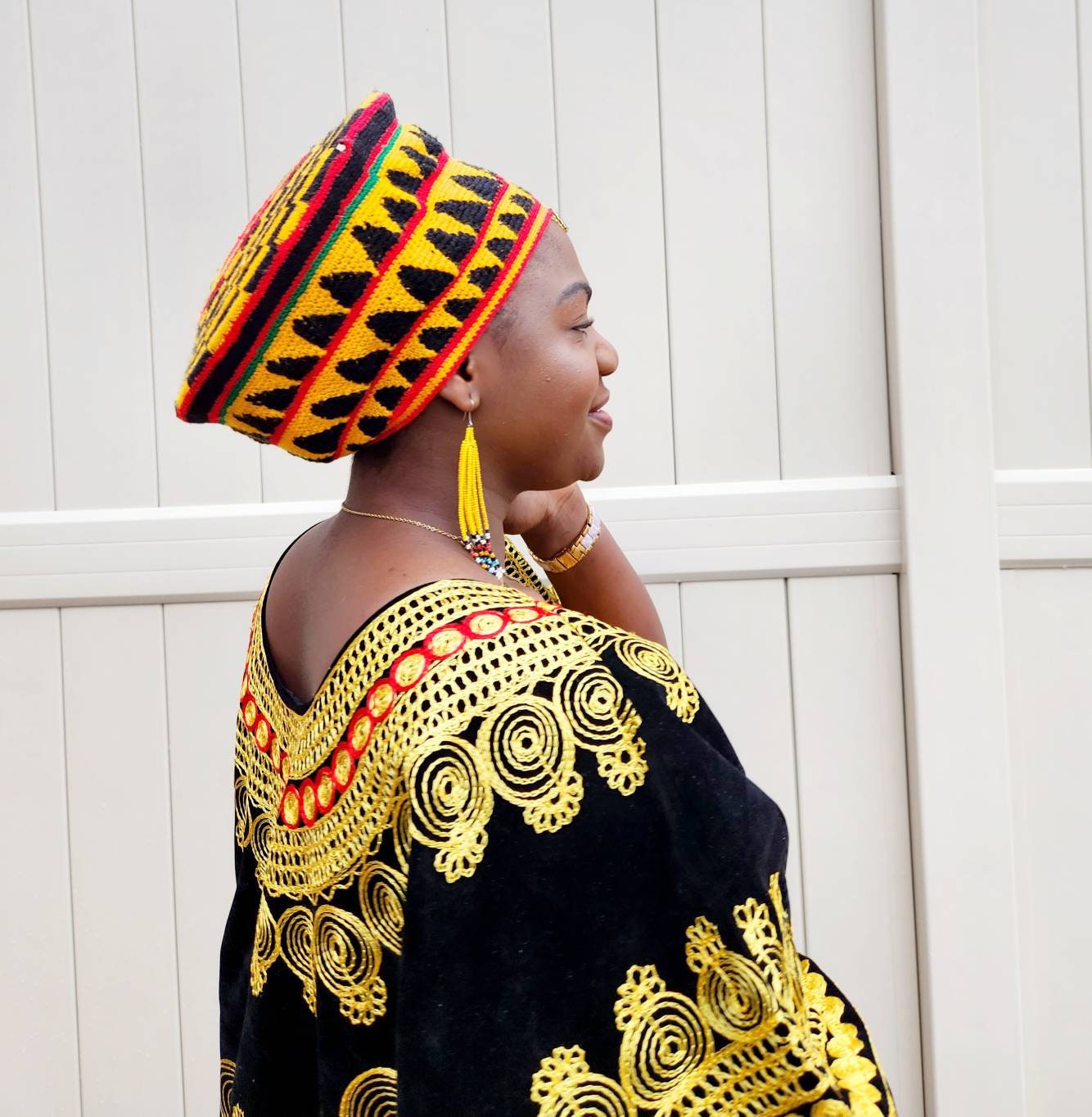 African Cap, Bamenda Toghu Caps, Traditional Hat, African Multi Color ...