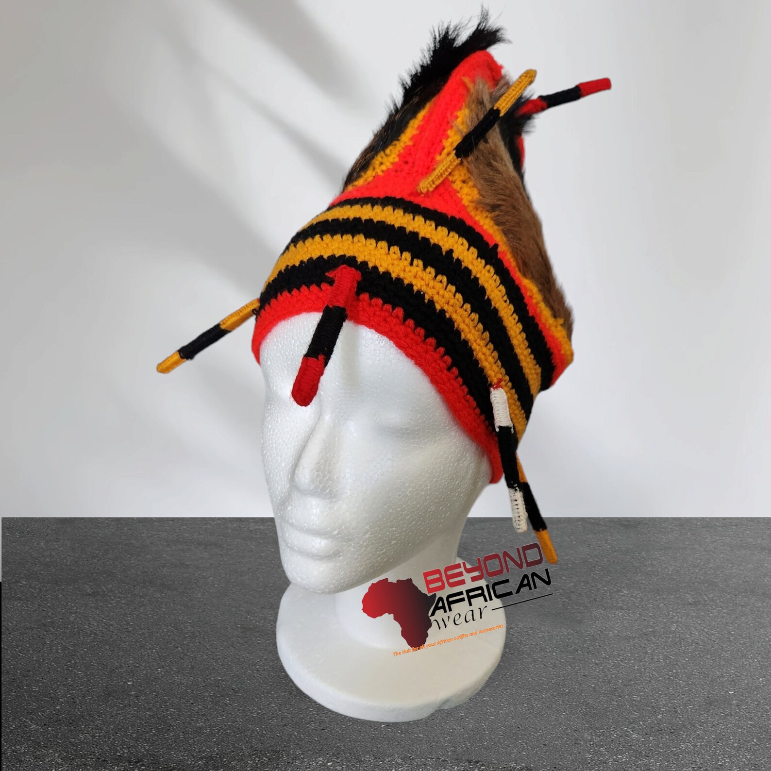 African Hairy Cap, Bamenda Toghu Caps, Traditional Hat, African Multi ...