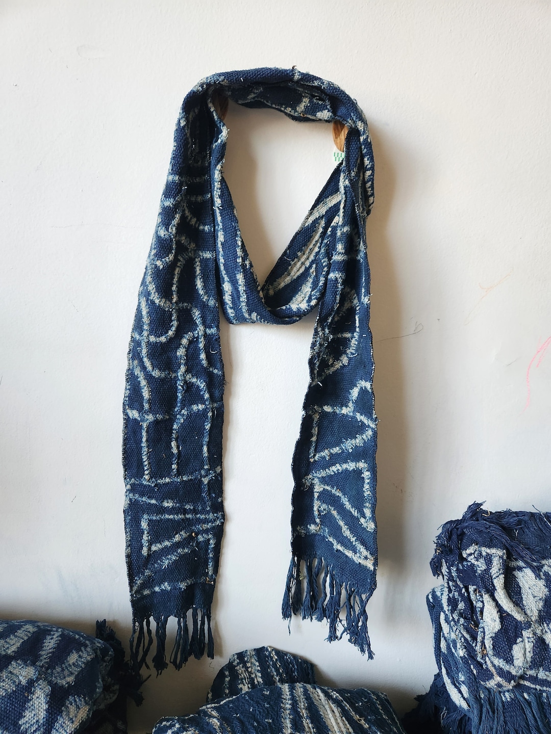 Ndop bamileke Muffler Scarf/bami Rapper/indigo Blue Strip Woven Cloth ...