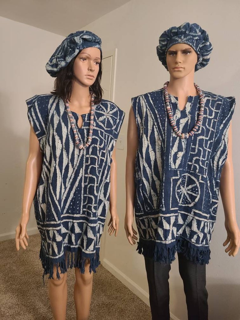 Ndop bamileke Hats/bamenda Cap/traditional Hats Men/indigo Blue Strip ...