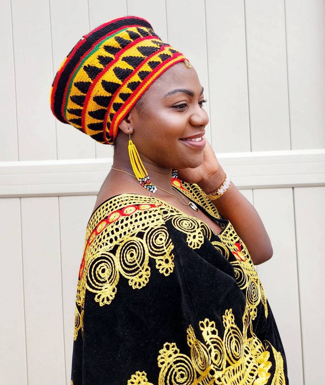 African Cap, Bamenda Toghu Caps, Traditional Hat, African Multi Color ...