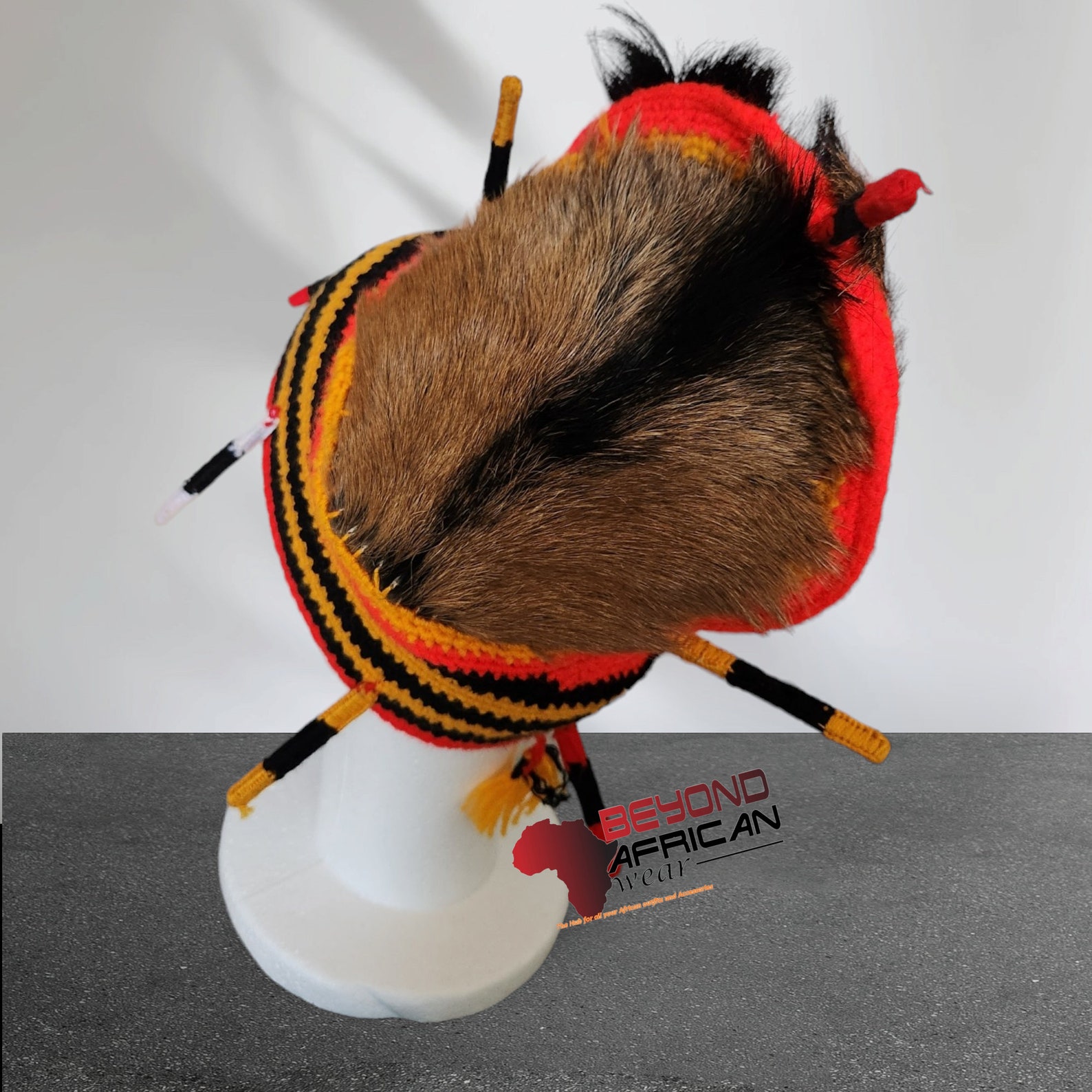 African Hairy Cap, Bamenda Toghu Caps, Traditional Hat, African Multi ...