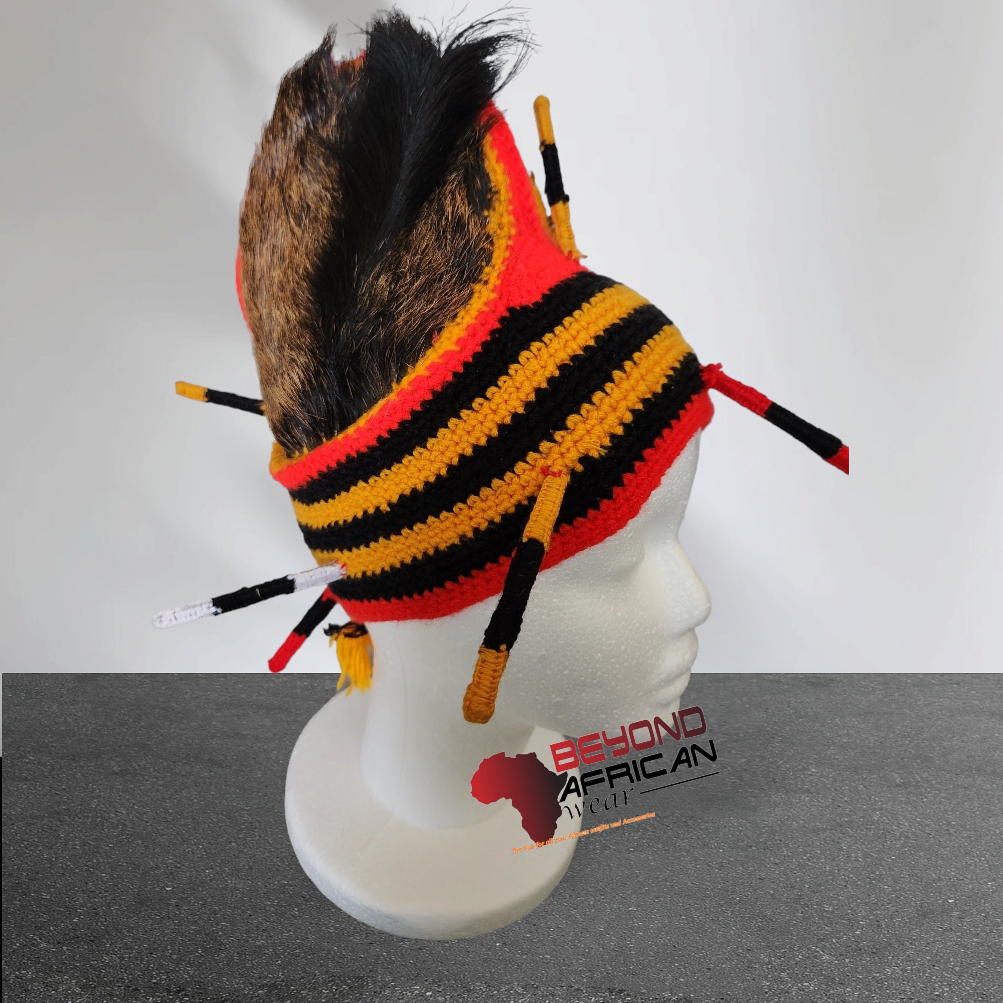 African Hairy Cap, Bamenda Toghu Caps, Traditional Hat, African Multi ...