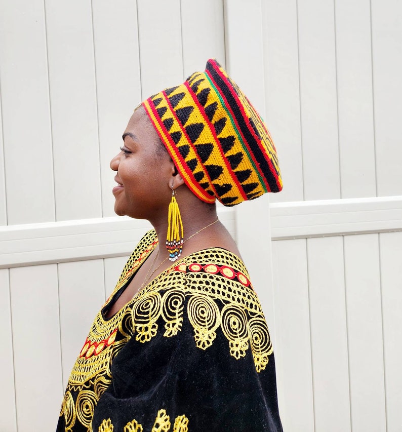 African Cap, Bamenda Toghu Caps, Traditional Hat, African Multi Color ...
