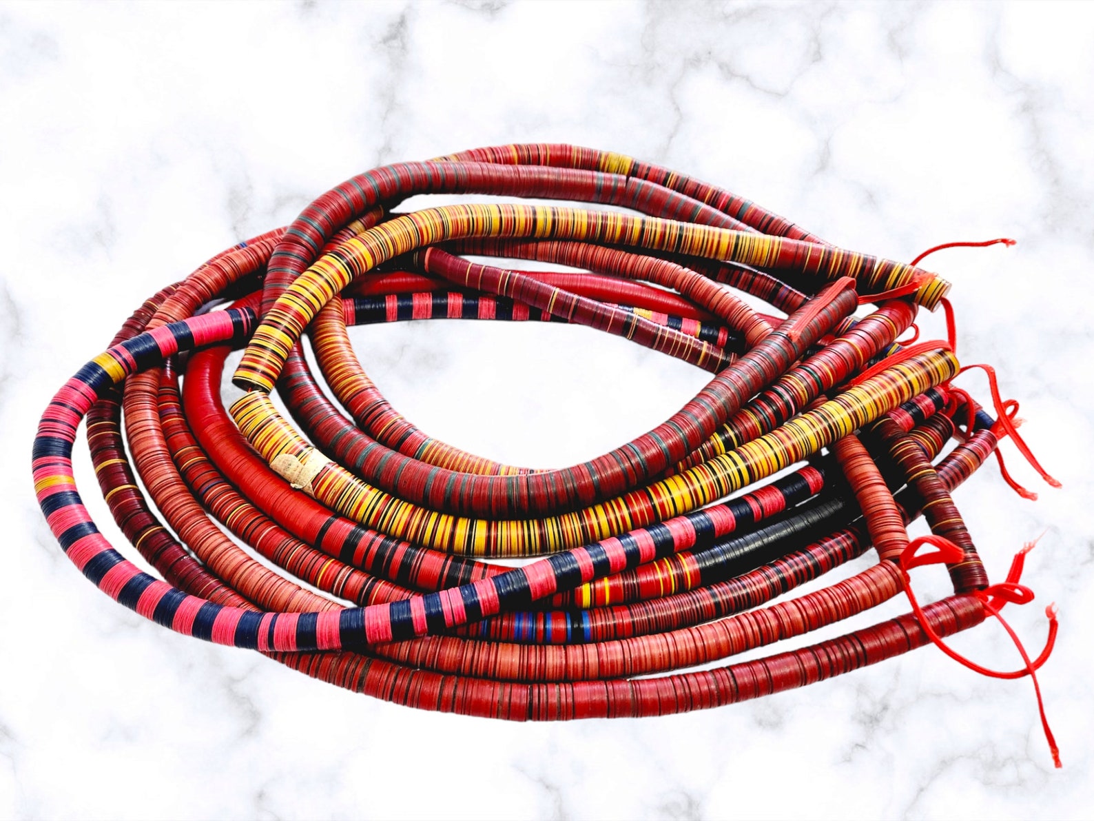 Jigida Disc Beads,vinyl Waistbeads,african Waistbeads,igbo Traditional ...