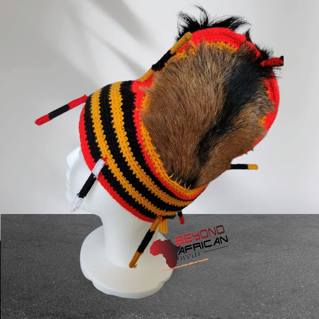 African Hairy Cap, Bamenda Toghu Caps, Traditional Hat, African Multi ...