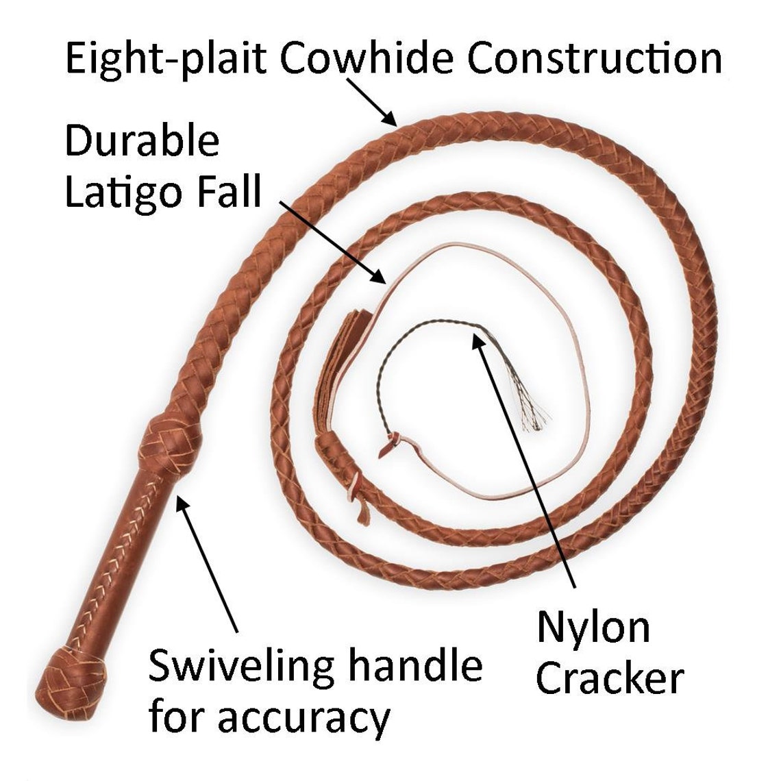 Swivel Handle Leather Bullwhip 6 Ft - Etsy