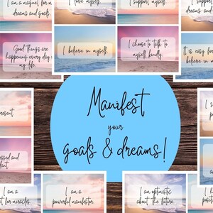 Printable Positive Affirmation Cards Beach Theme, I Am Affirmations, 28 ...