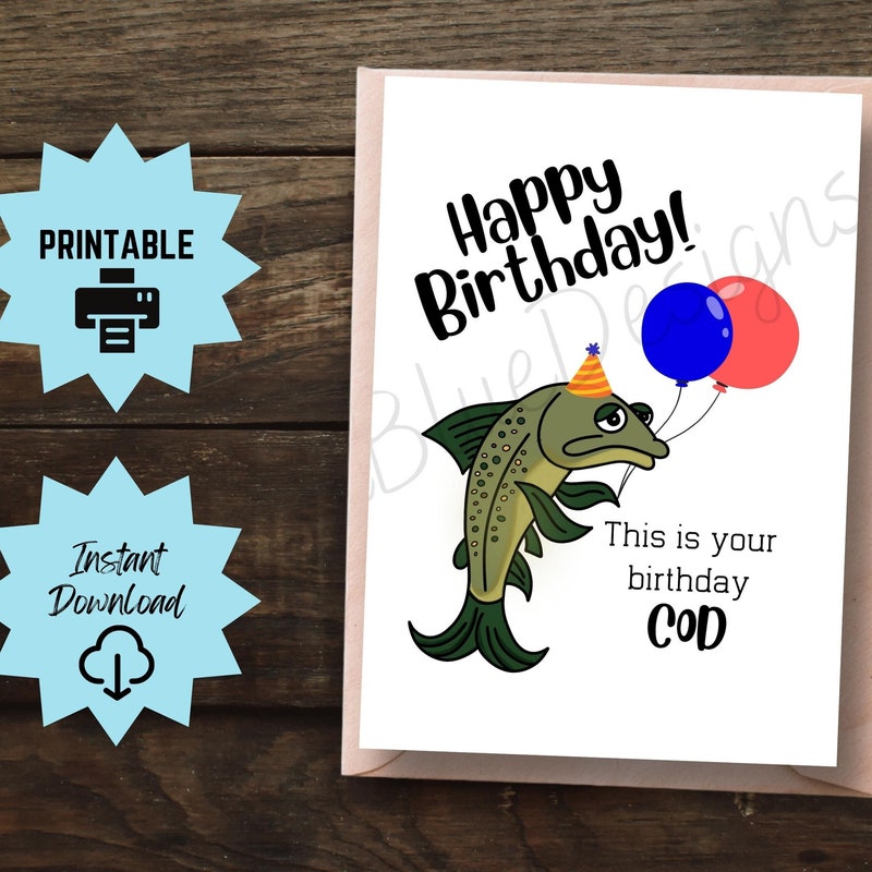 Fish Birthday Card - Etsy