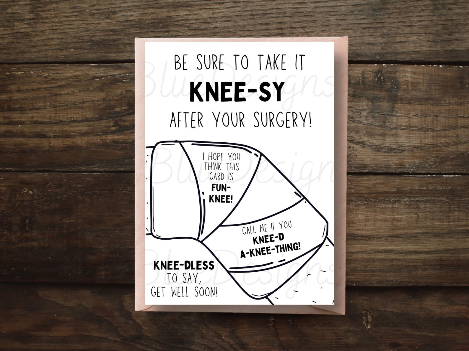 Funny Printable Knee Surgery Get Well Soon Card Thinking of - Etsy