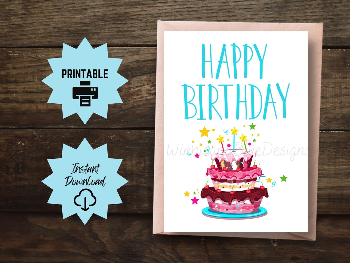 Printable Birthday Card Happy Birthday Card Cute Birthday - Etsy Canada