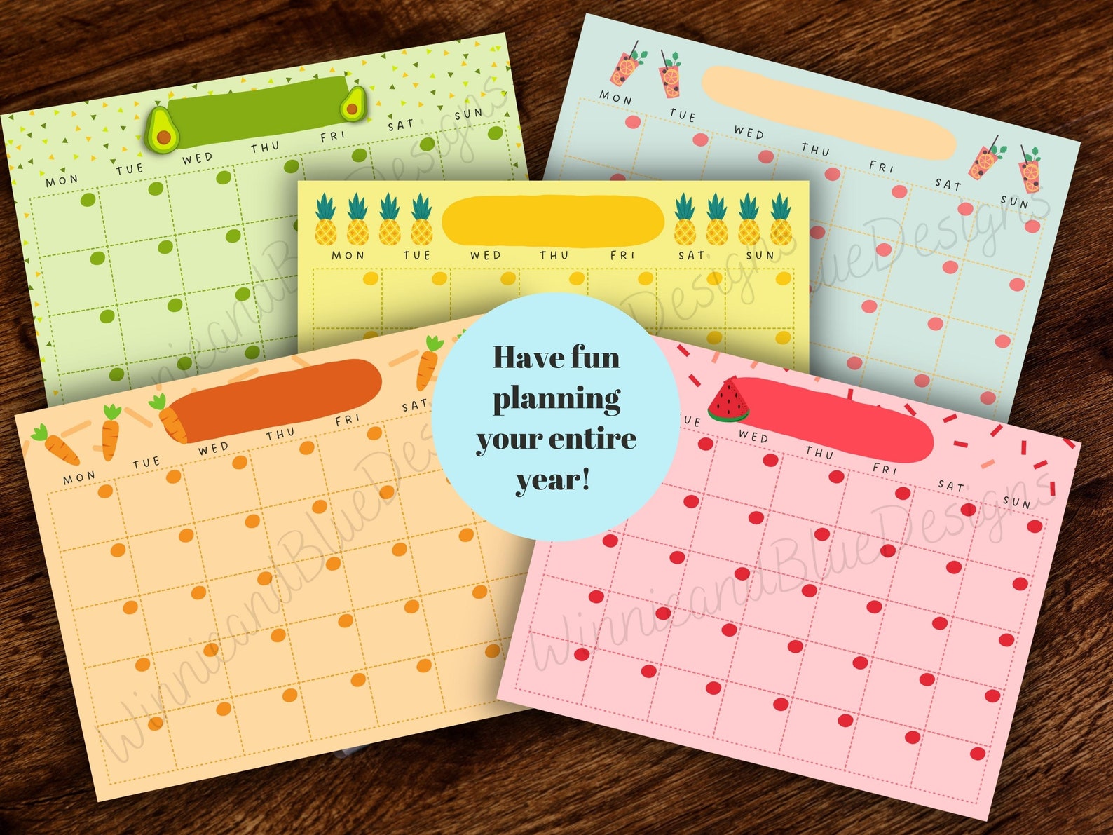Printable Calendars, Bright Monthly Calendar, Open Digital Calendar ...