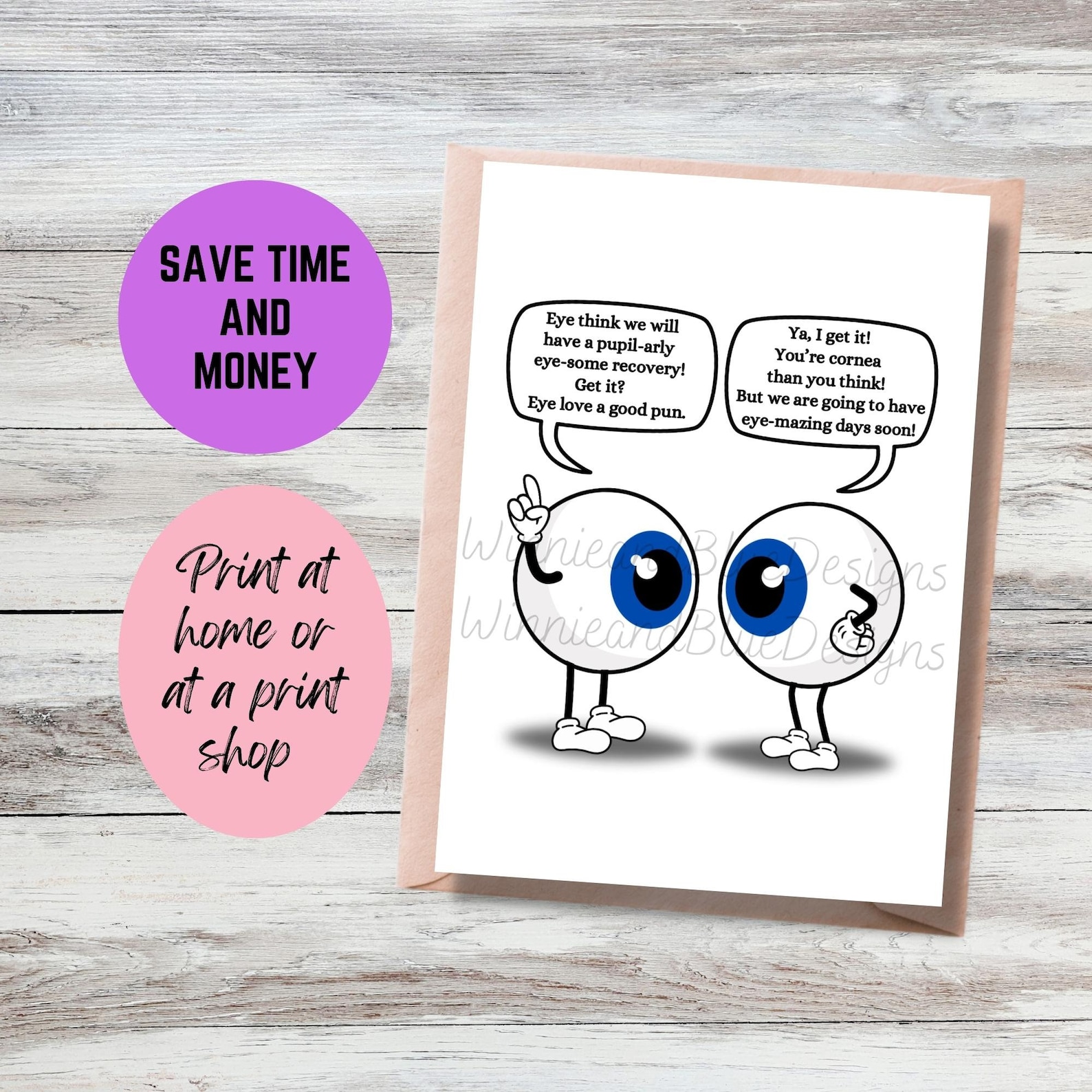 Printable Eye Surgery Recovery Card - Funny Get Well Soon From Cataract ...