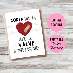 Printable Funny Heart Surgery Recovery Card - Humor to Brighten the ...