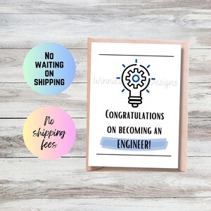Printable Engineer Graduation Card, Congratulations Engineering Degree ...