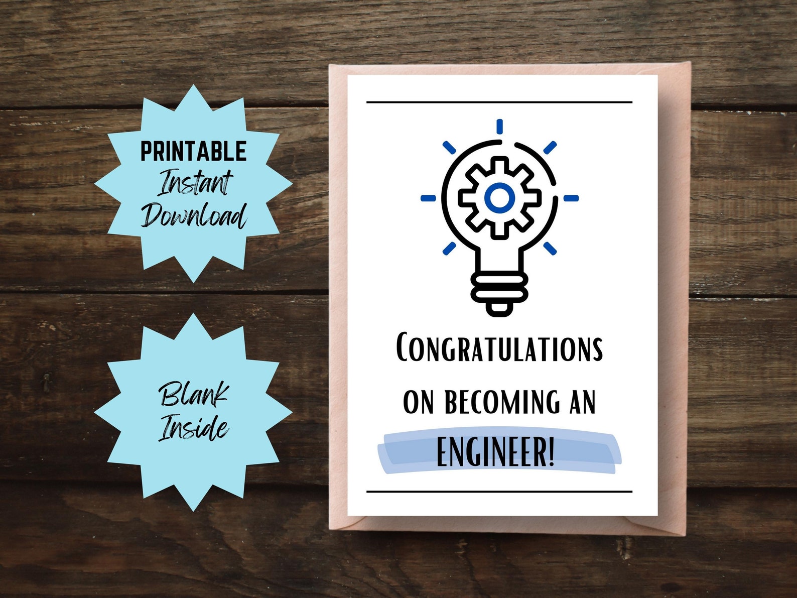 Printable Engineer Graduation Card Congratulations | Etsy