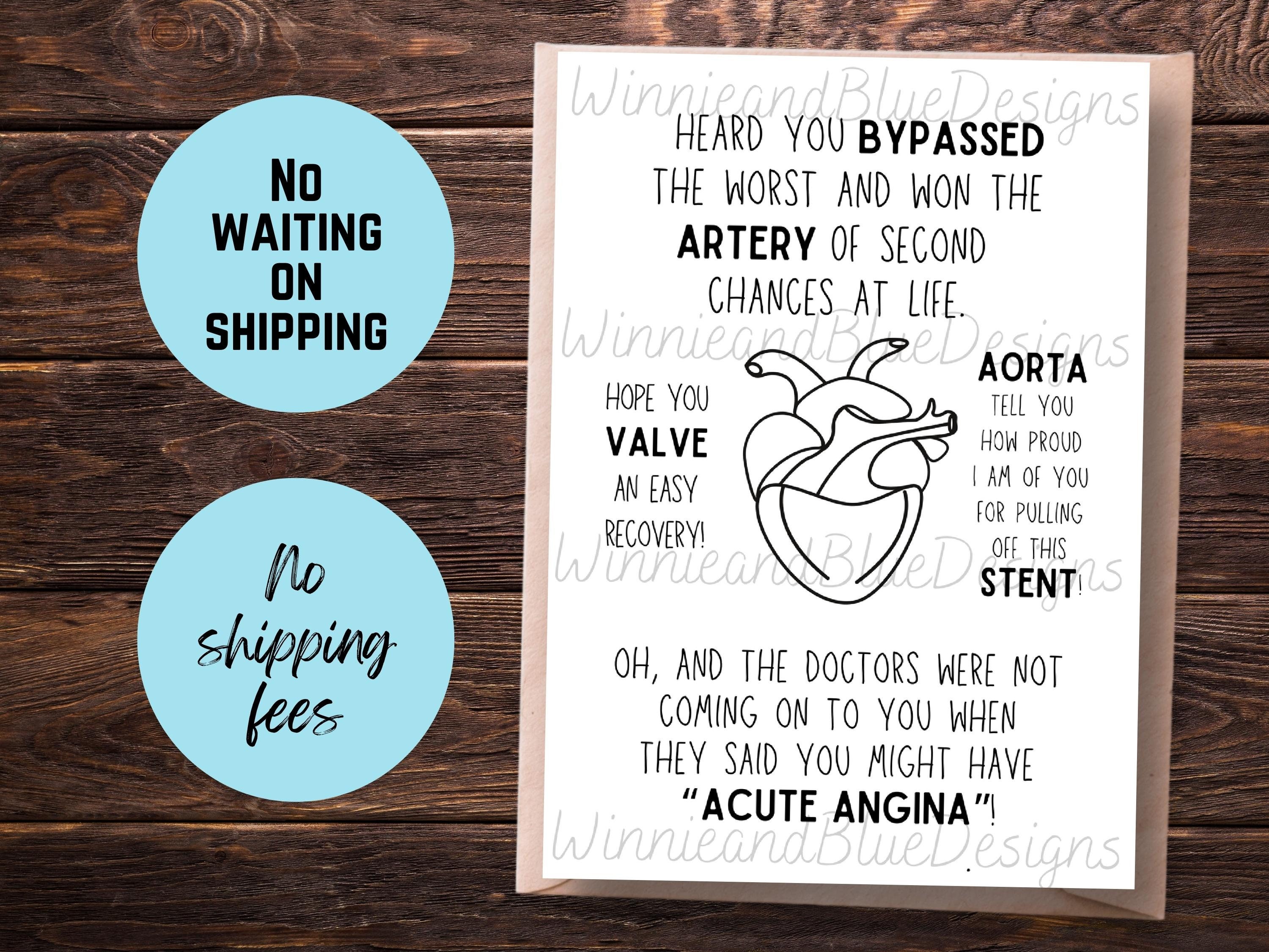 Printable Funny Heart Surgery Card, Get Well Soon Recovery Card ...