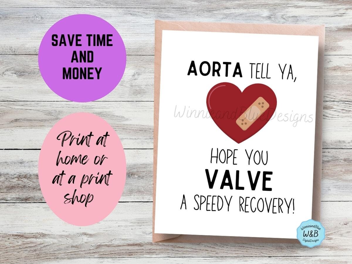 Printable Funny Heart Surgery Recovery Card Humor to - Etsy Canada