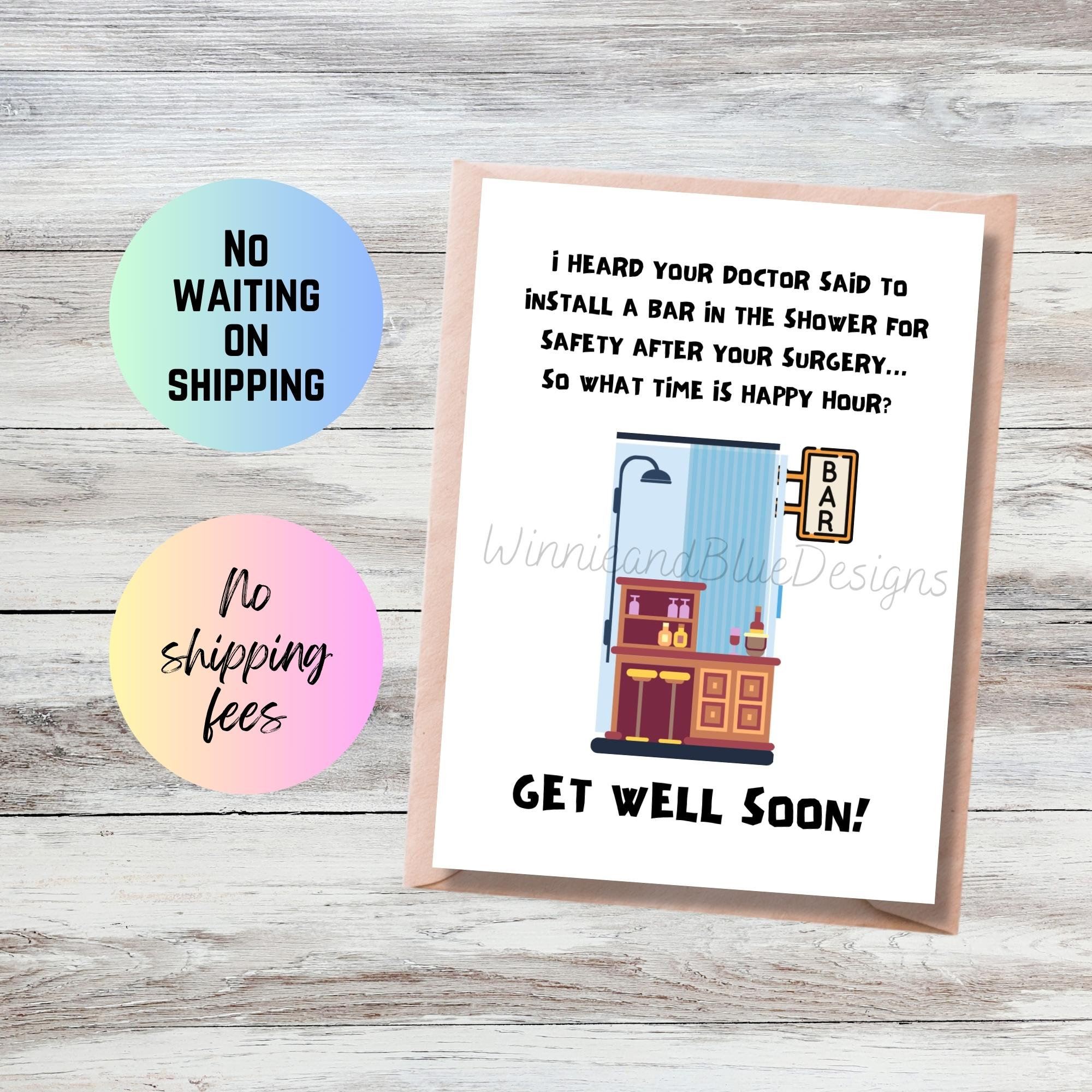 Funny Printable Get Well Soon After Surgery Card, Recovery After ...