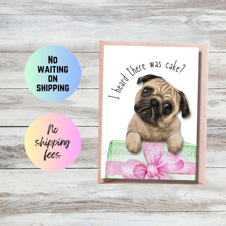 Dog Birthday Card Printable - Pug Birthday Card - Card From the Dog - Etsy