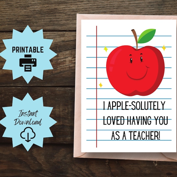 Apple Pun Card - Etsy