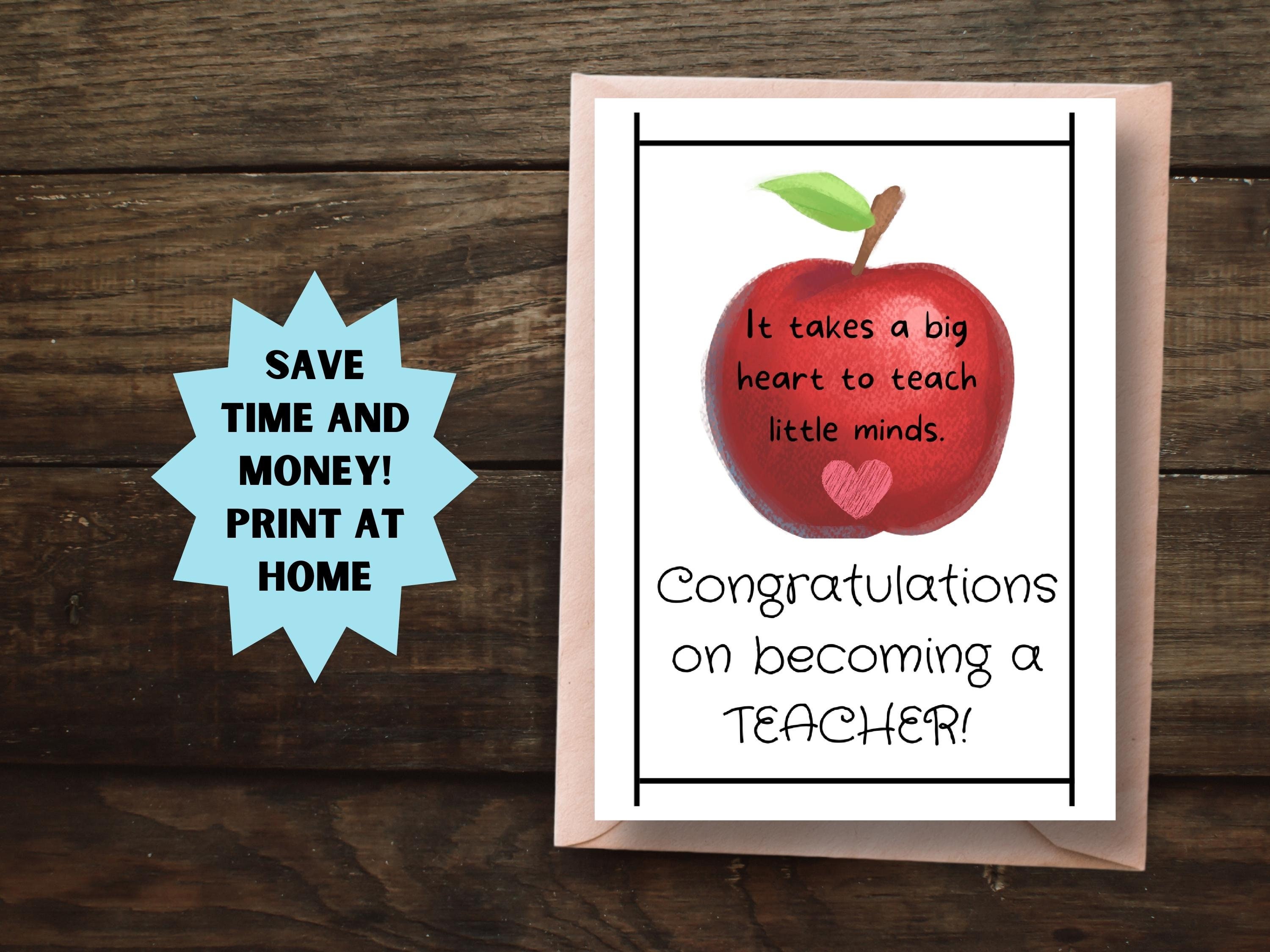 Printable Teacher Graduation Card, Congratulations on Becoming A ...