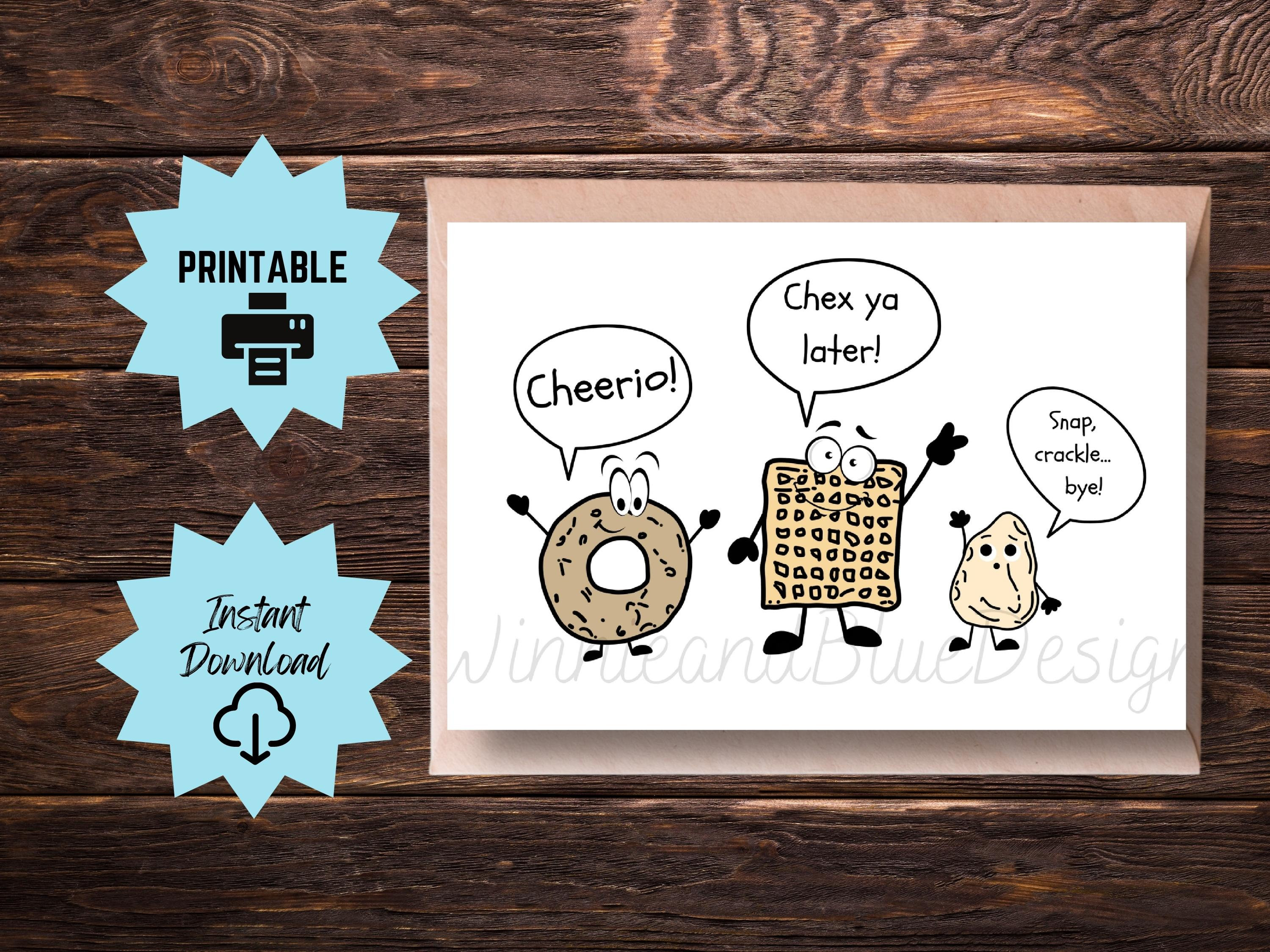 Printable Funny Goodbye Card Cheerio, Funny Retirement Card, Funny ...
