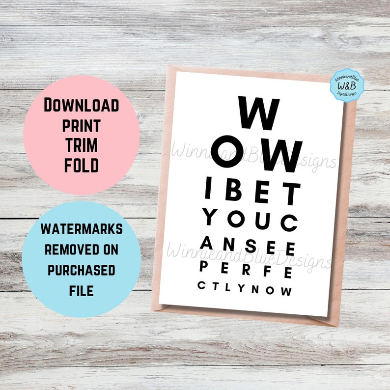 Funny Eye Test Get Well Card: Eye Surgery Recovery (PDF Pattern) - Etsy
