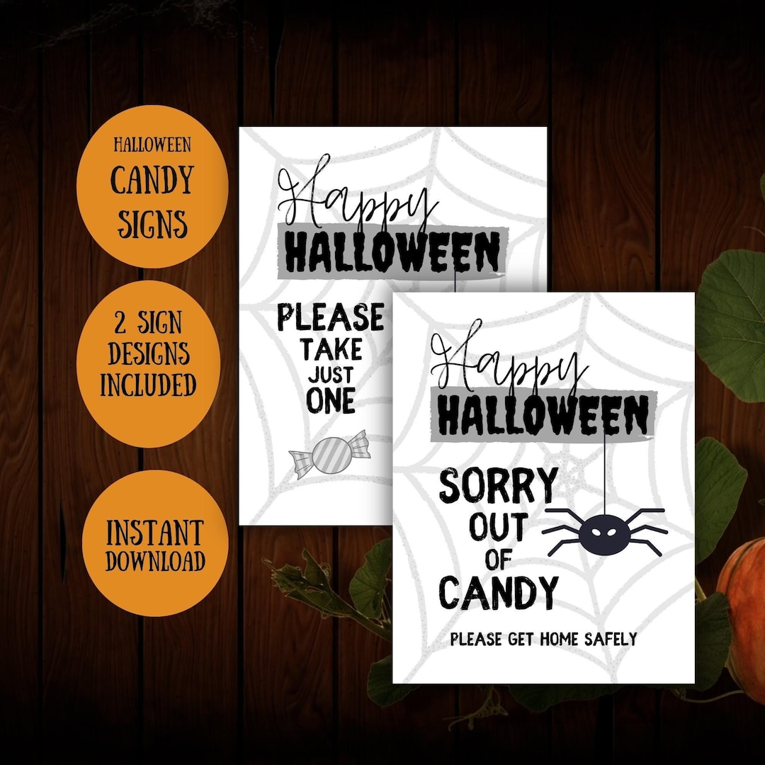Printable Halloween Candy Sign, Please Take One Halloween Sign ...