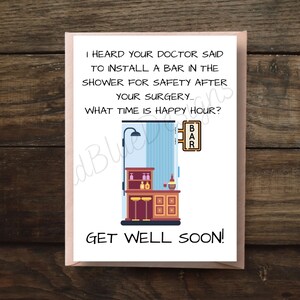 Funny Printable Get Well Soon After Surgery Card Recovery - Etsy
